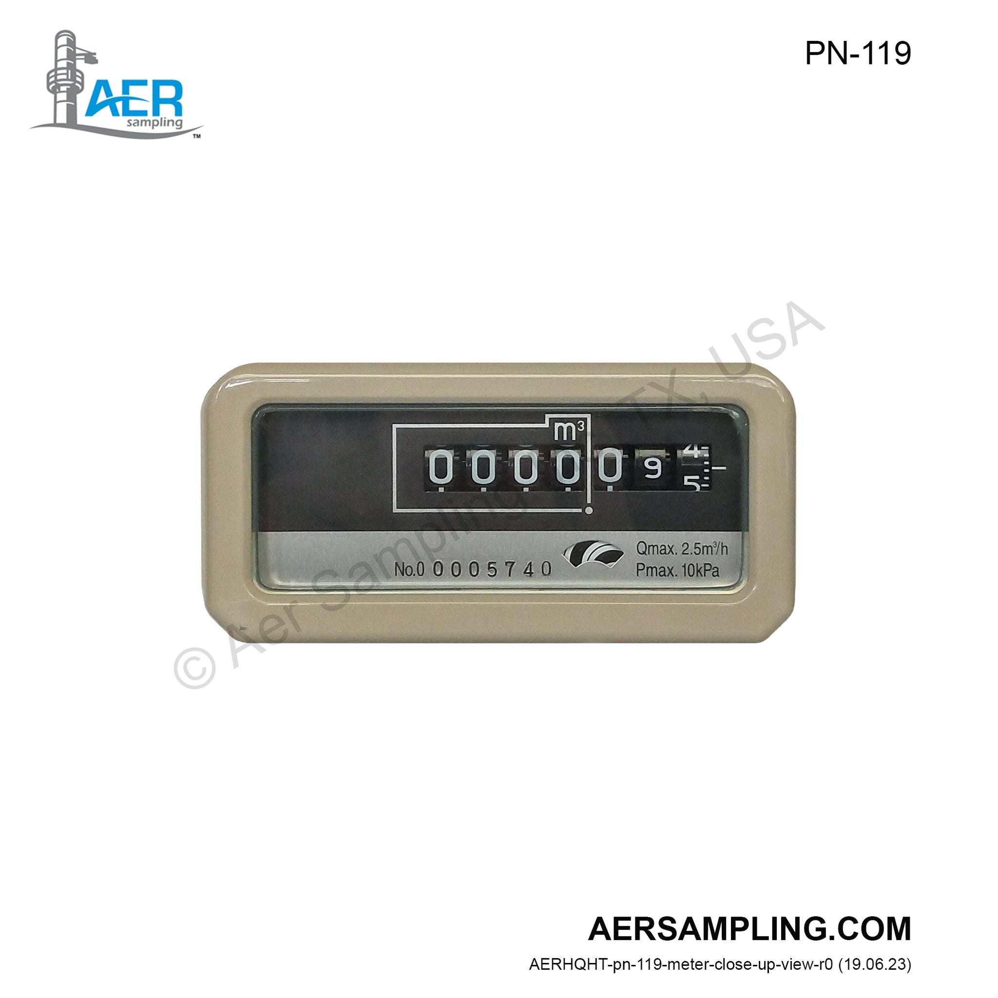 Dry Gas Meter --- PN-119 – Aer Sampling Online Store and Catalog